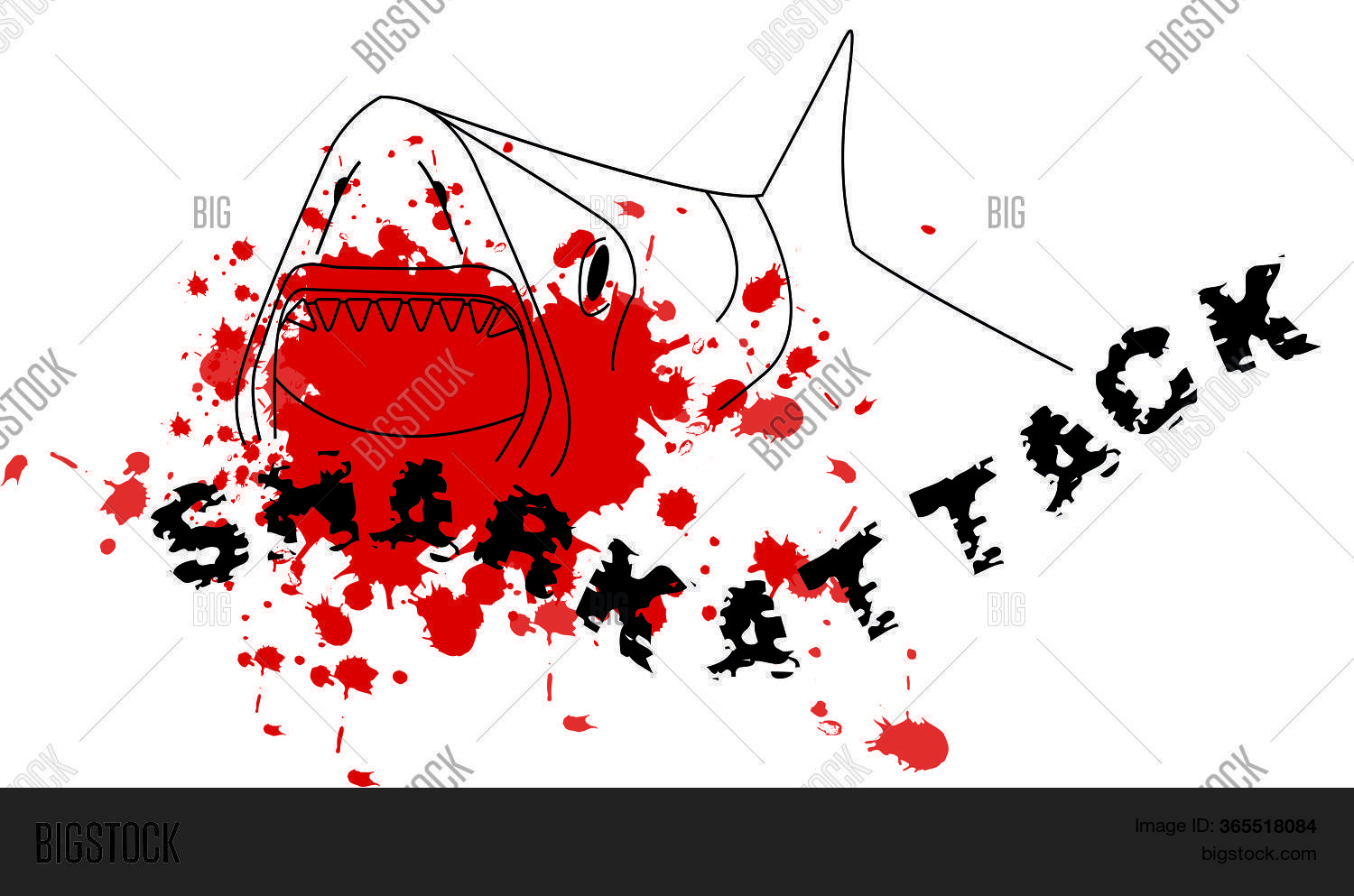 Shark Attack Icon T Vector & Photo (Free Trial) | Bigstock