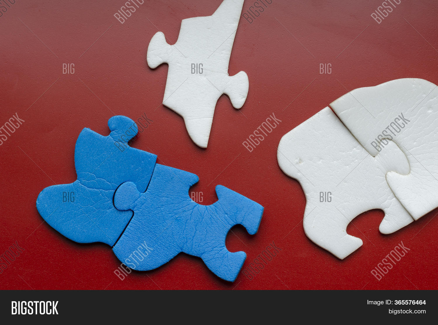Five White Blue Puzzle Image & Photo (Free Trial) | Bigstock