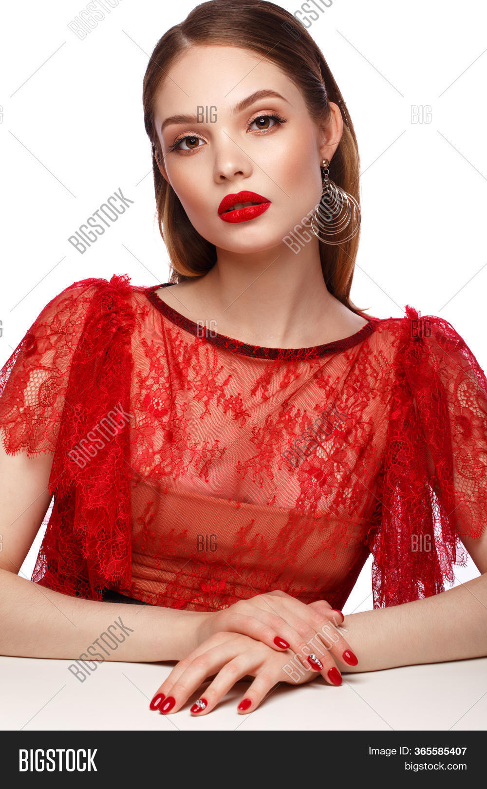 Beautiful Girl Red Image & Photo (Free Trial) | Bigstock