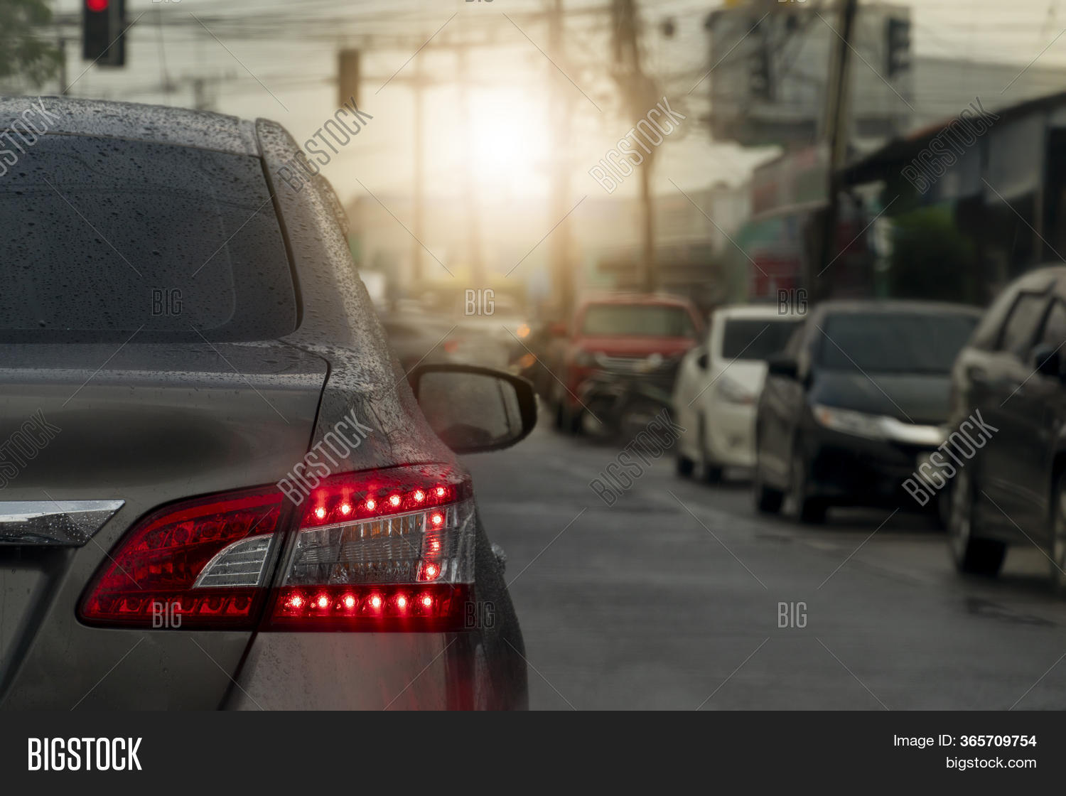 Rear Side Car On Road Image & Photo (Free Trial) | Bigstock
