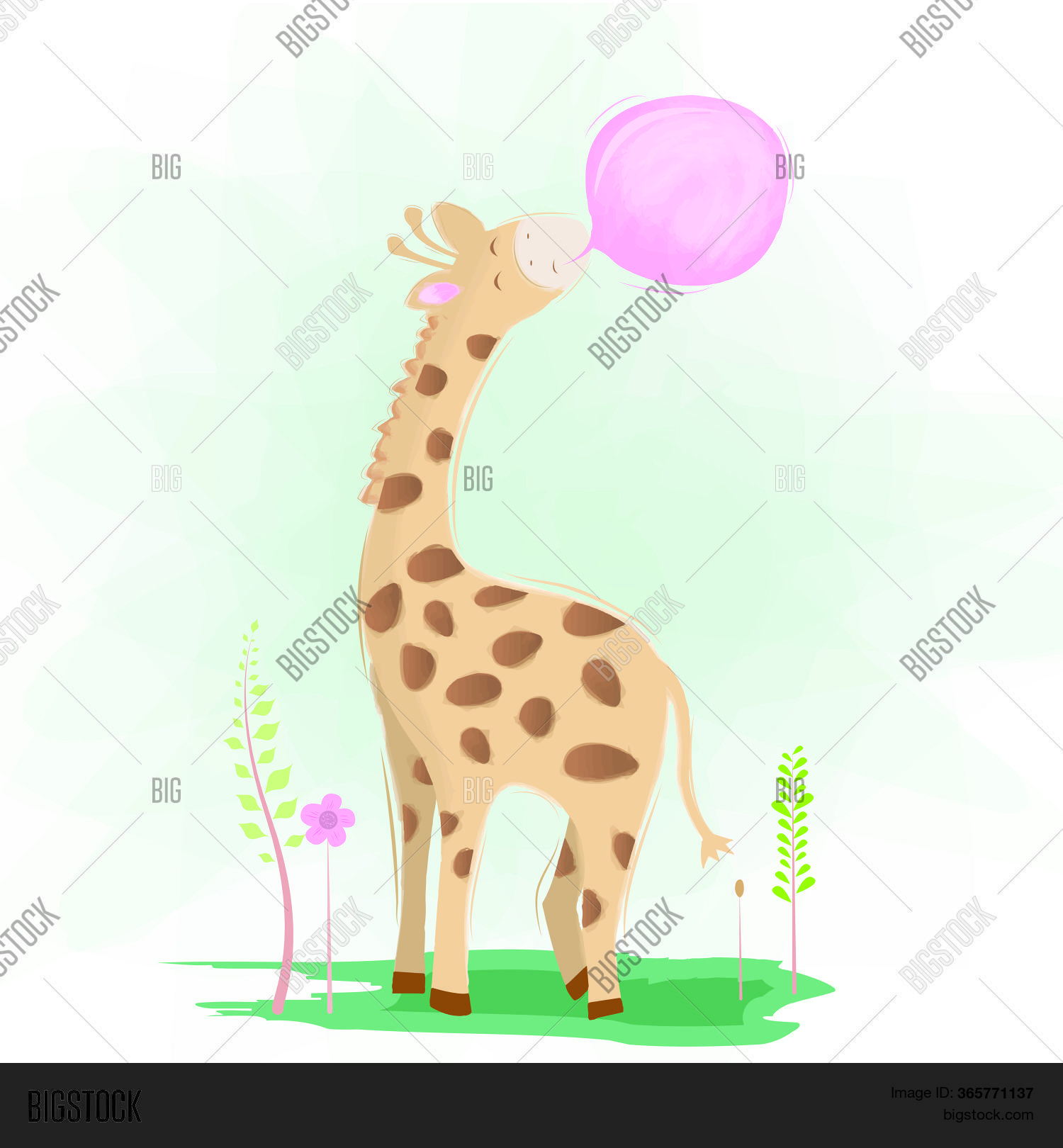 Cute Giraffe Bubble Vector & Photo (Free Trial) | Bigstock