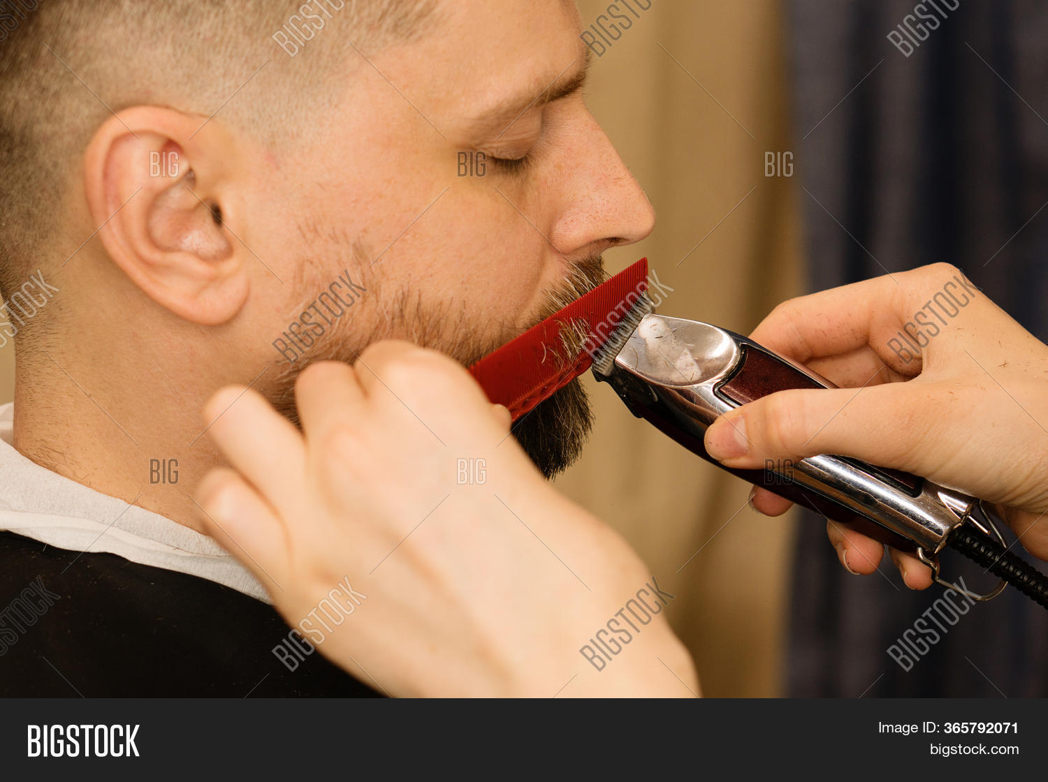 Barber Trimming Beard Image & Photo (Free Trial) | Bigstock