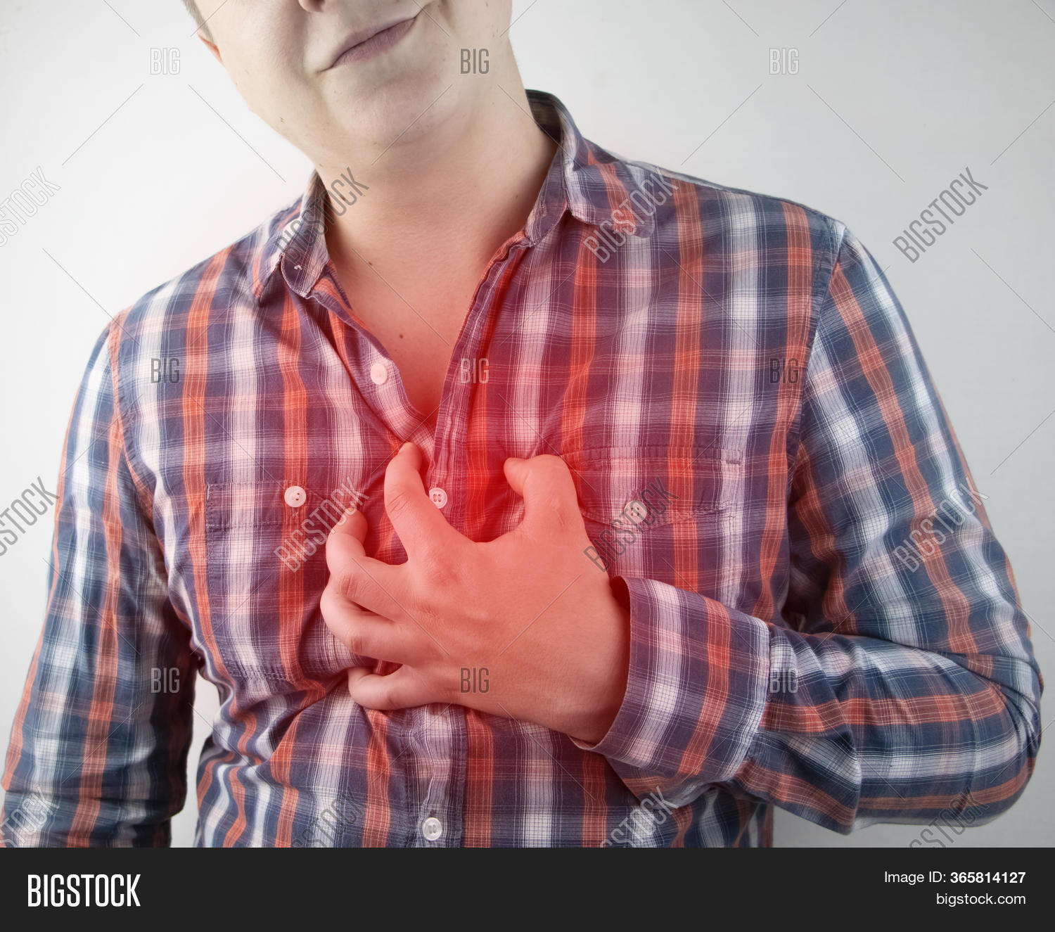 Man Grabs His Chest Image & Photo (Free Trial) | Bigstock
