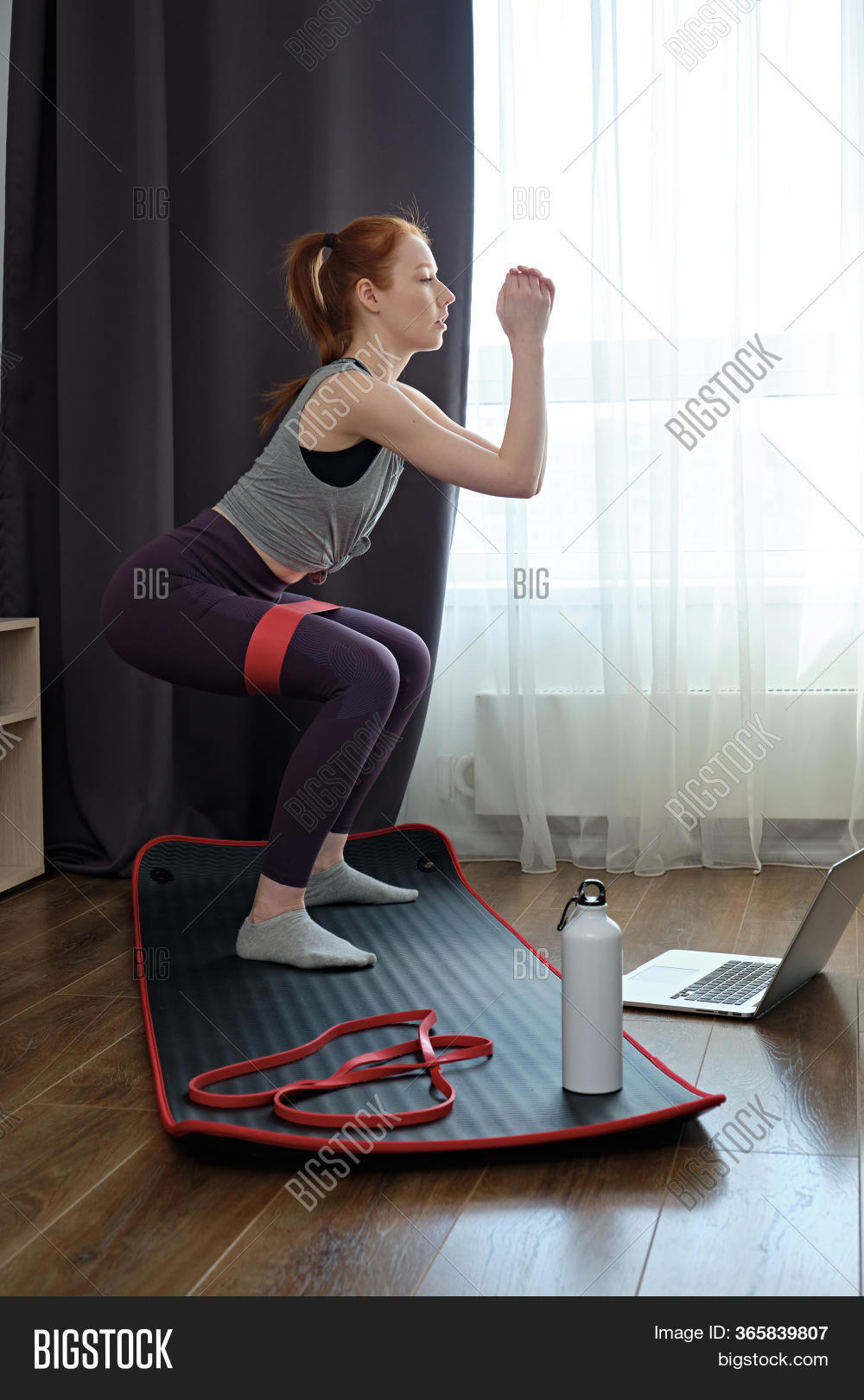 Girl Squats Elastic Image & Photo (Free Trial) | Bigstock