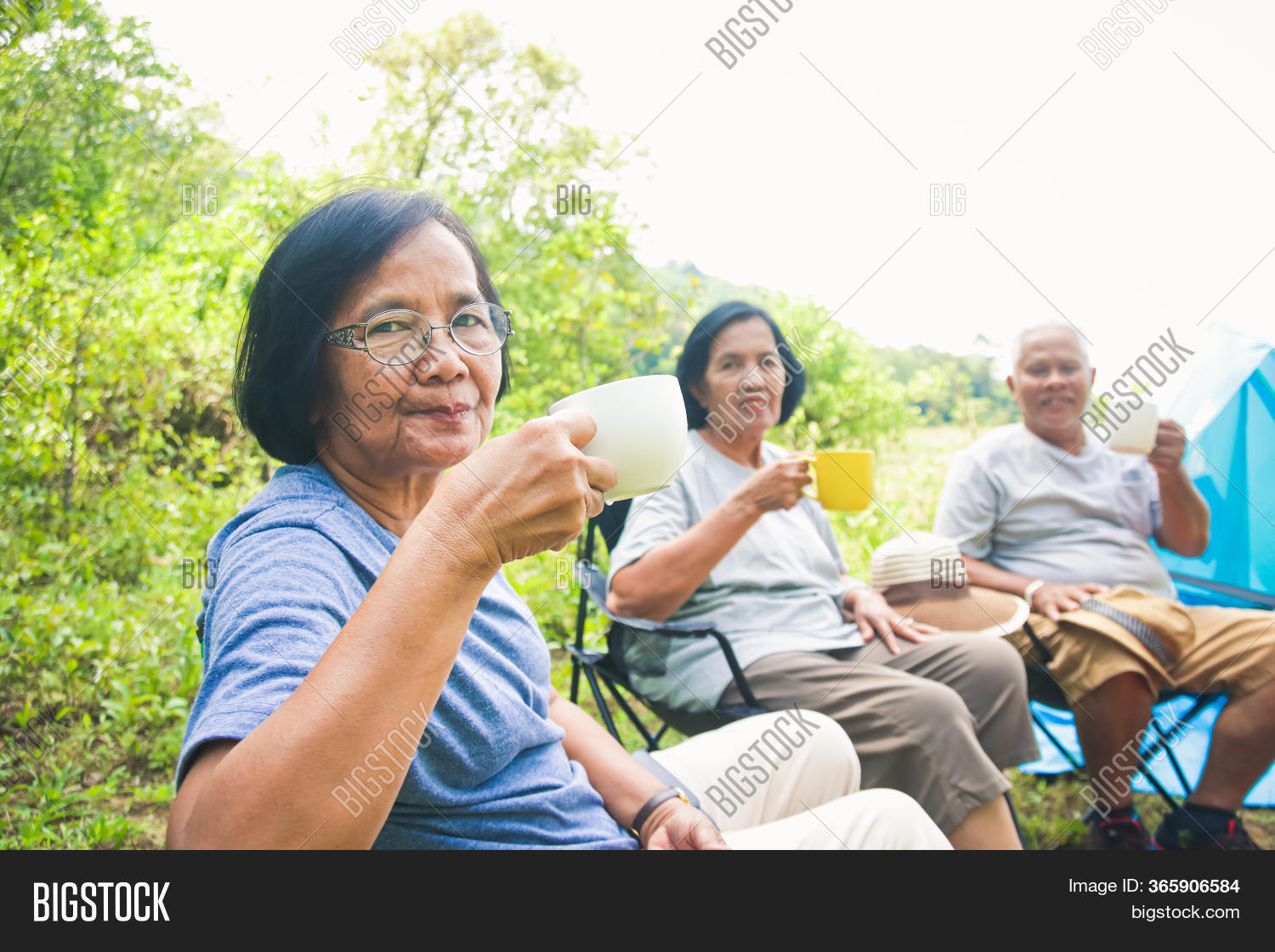 Elderly Group Camping Image & Photo (Free Trial) | Bigstock