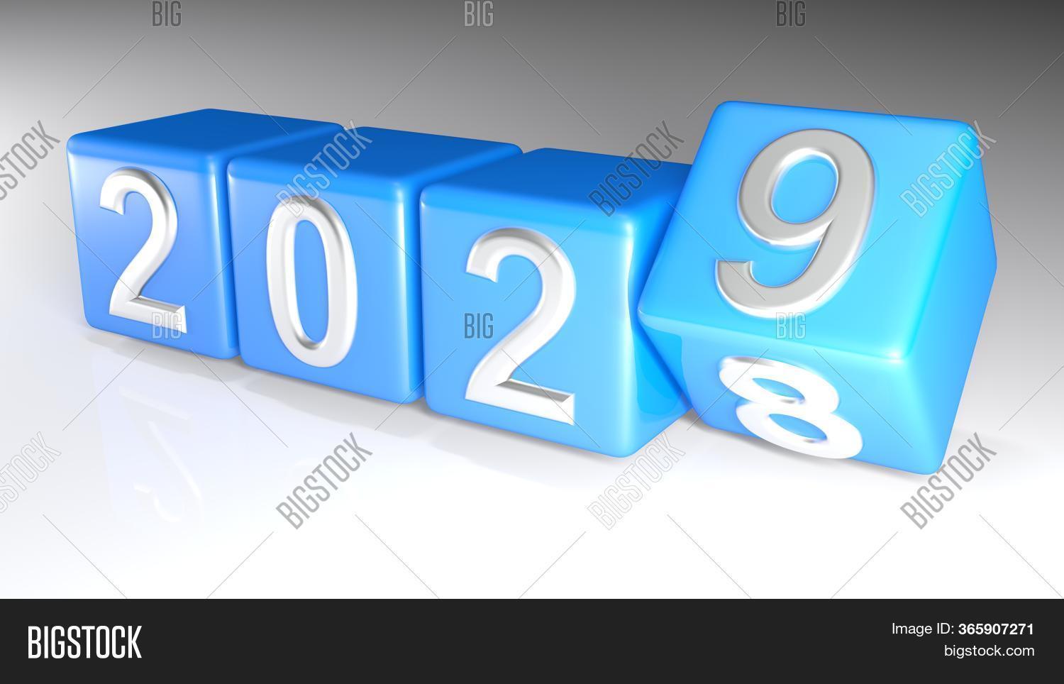 2028 2029 Blue Cubes Image & Photo (Free Trial) | Bigstock
