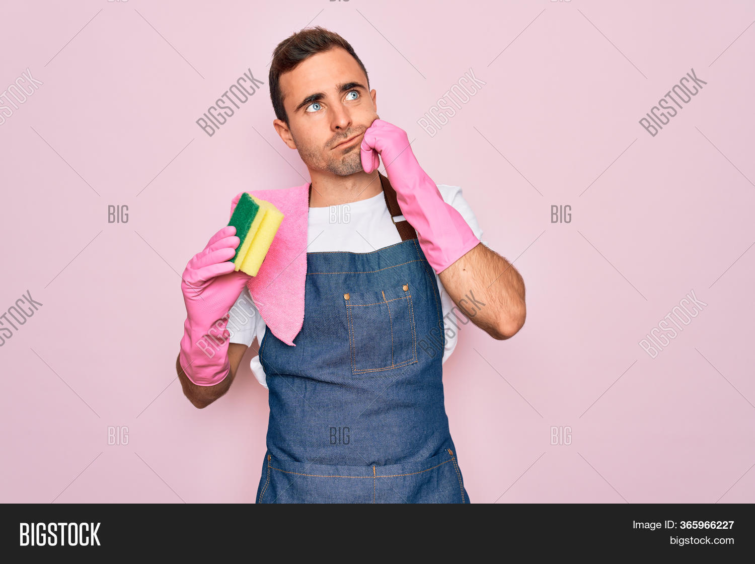 Young Cleaner Man Blue Image & Photo (Free Trial) | Bigstock
