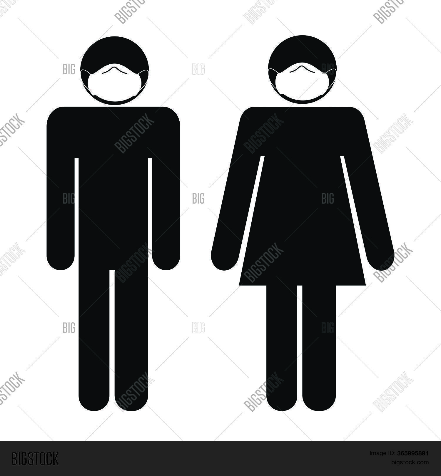 Man Woman Face Mask Vector & Photo (Free Trial) | Bigstock