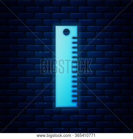 Glowing Neon Ruler Vector & Photo (Free Trial) | Bigstock