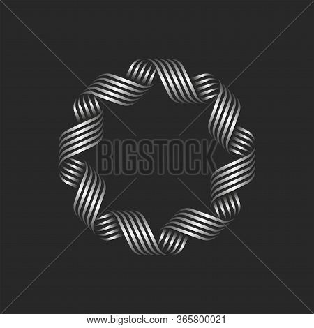 Ornamental Blank Round Frame Monogram, Circle Border Geometric Shape ...