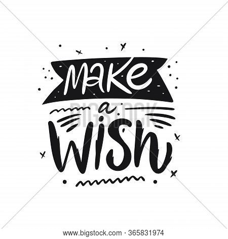 Make Wish Lettering. Vector & Photo (Free Trial) | Bigstock