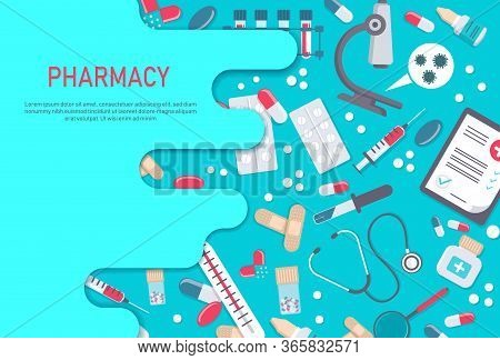 Pharmacy Frame Pills Vector & Photo (Free Trial) | Bigstock