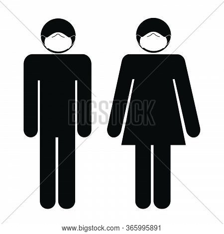 Man Woman Face Mask Vector & Photo (Free Trial) | Bigstock
