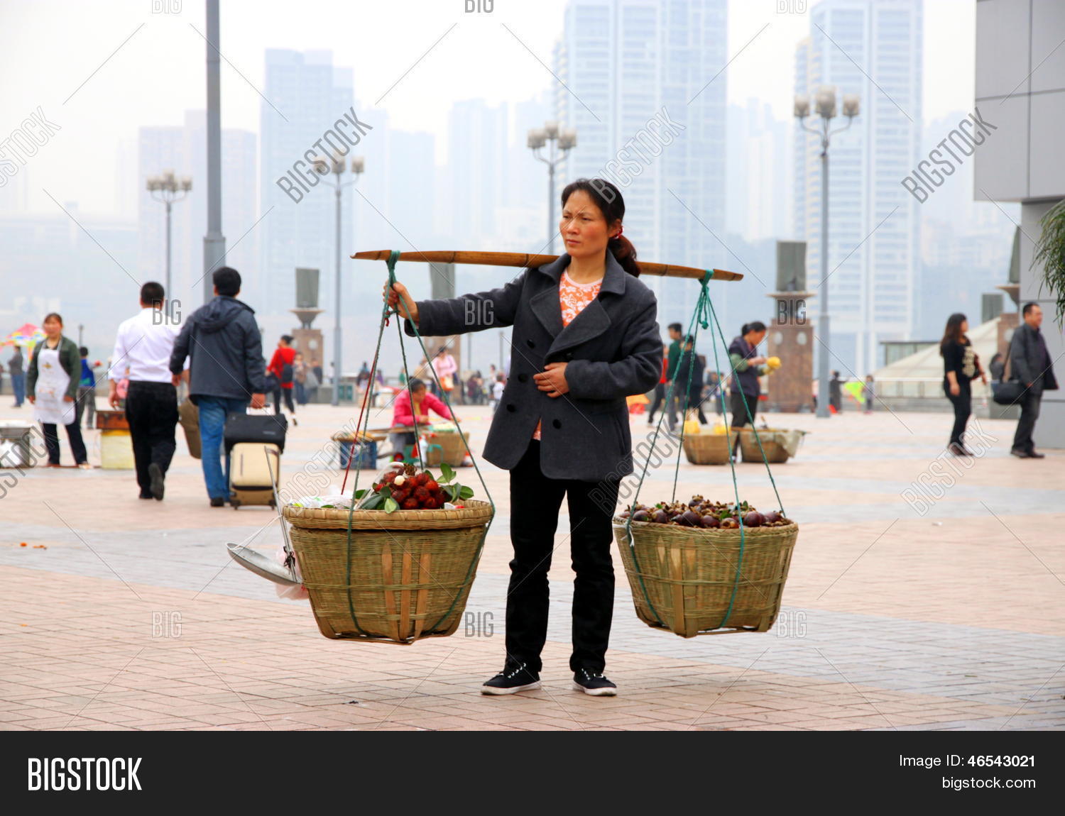 Chinese Woman Carrying Image & Photo (Free Trial) | Bigstock
