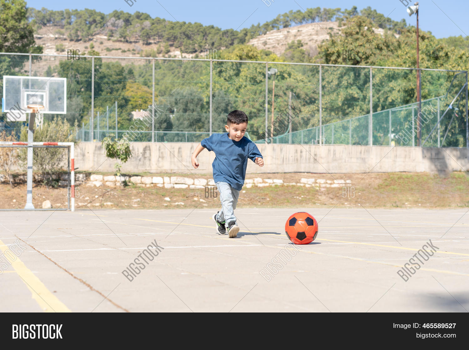 Cute Boy Running Ball Image & Photo (Free Trial) | Bigstock