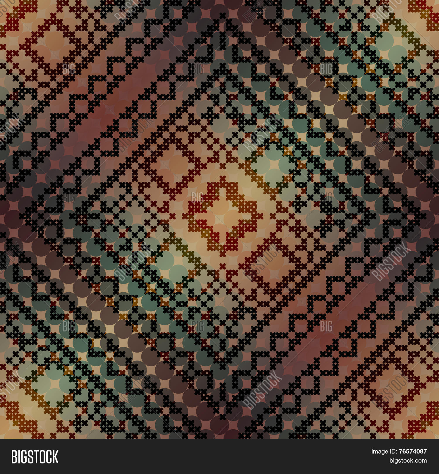 Cross-stitch Pattern Vector & Photo (Free Trial) | Bigstock