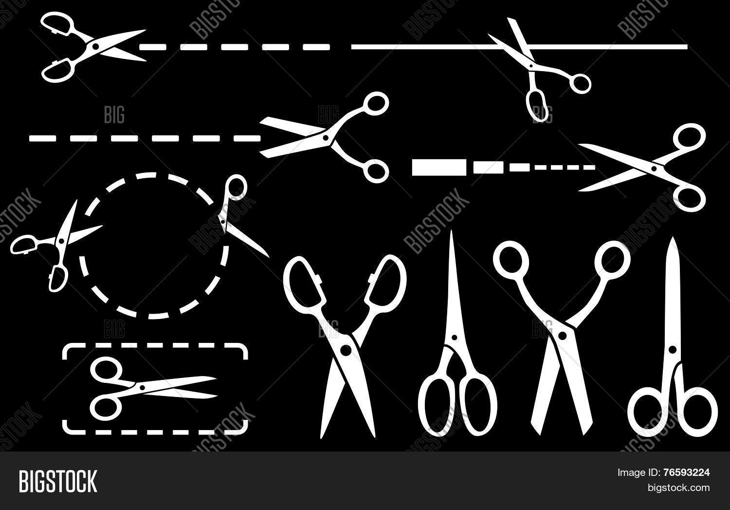 White Scissors Set Vector & Photo (Free Trial) | Bigstock