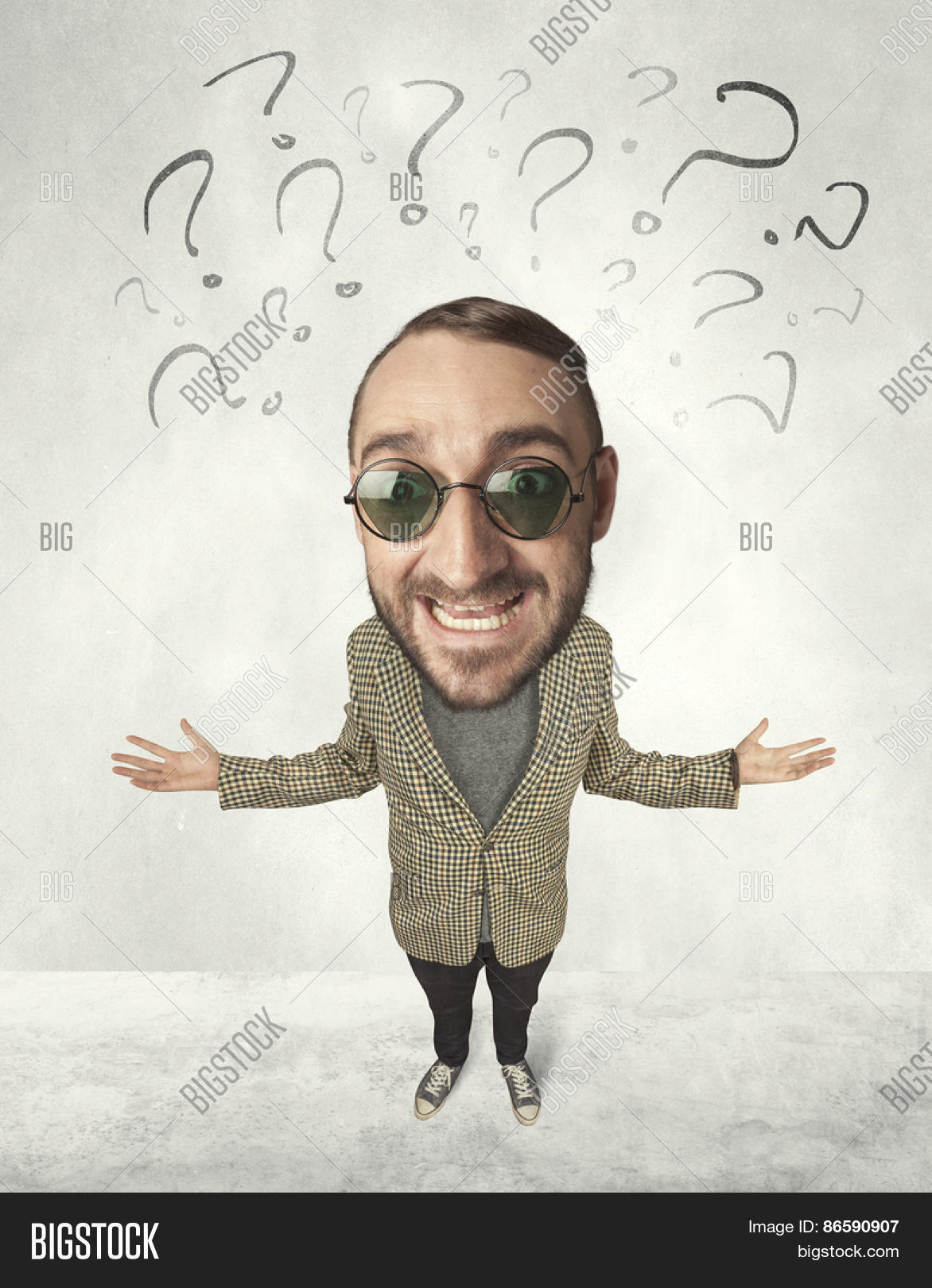 Funny Person Big Head Image & Photo (Free Trial) | Bigstock