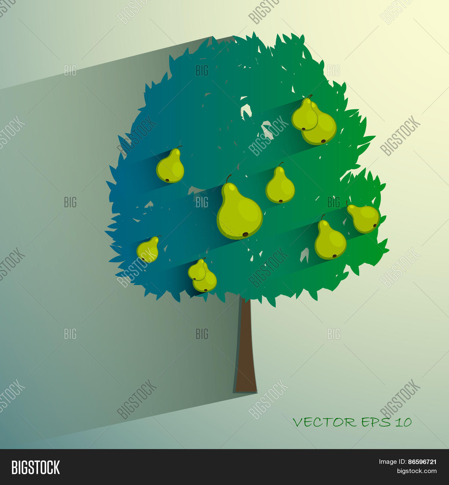 Vector Pear Tree Vector & Photo (Free Trial) | Bigstock