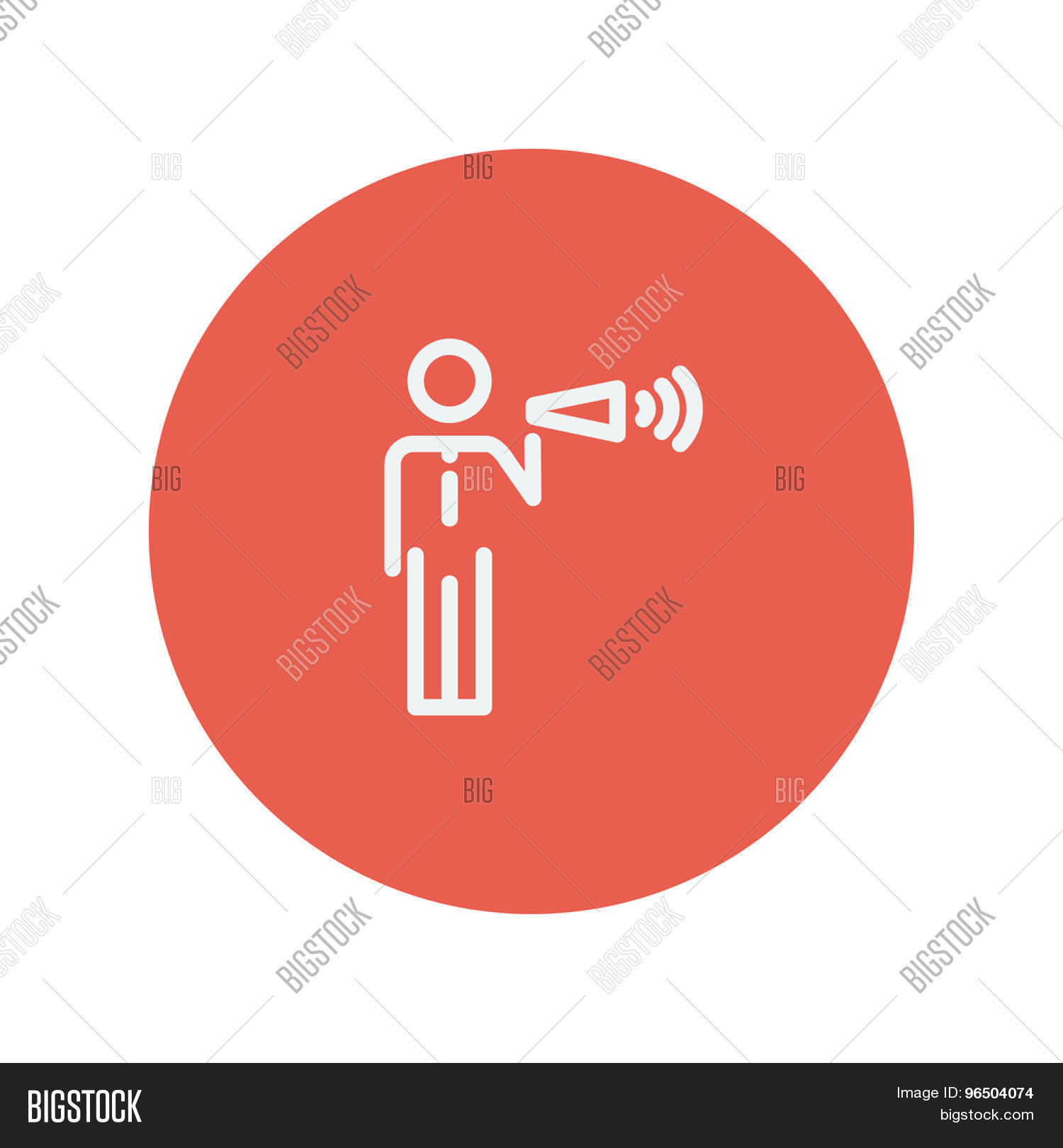 Man Megaphone Thin Vector & Photo (Free Trial) | Bigstock