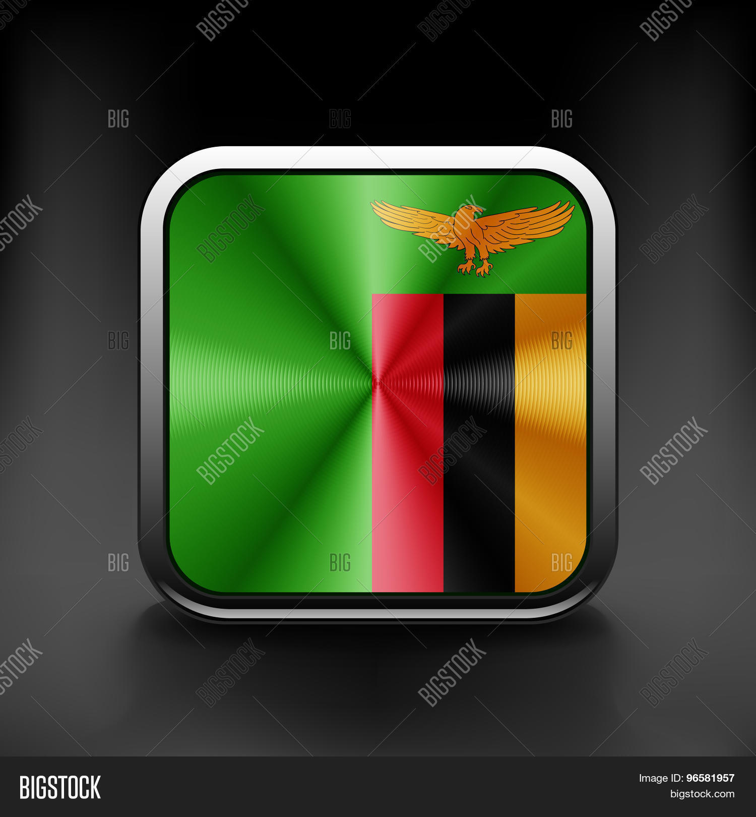 Zambia Icon Flag Vector & Photo (Free Trial) | Bigstock