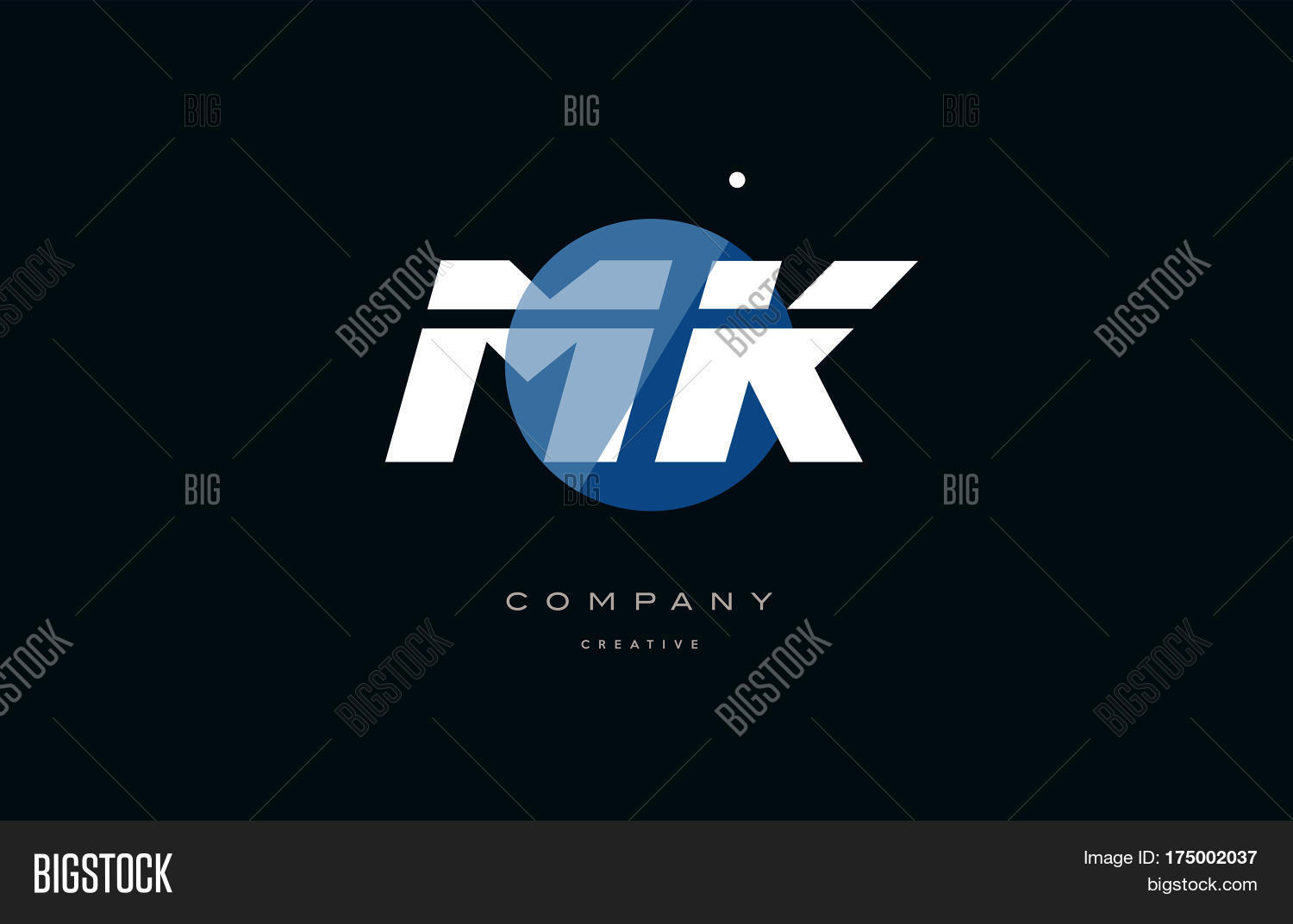 Mk M K Blue White Vector & Photo (Free Trial) | Bigstock