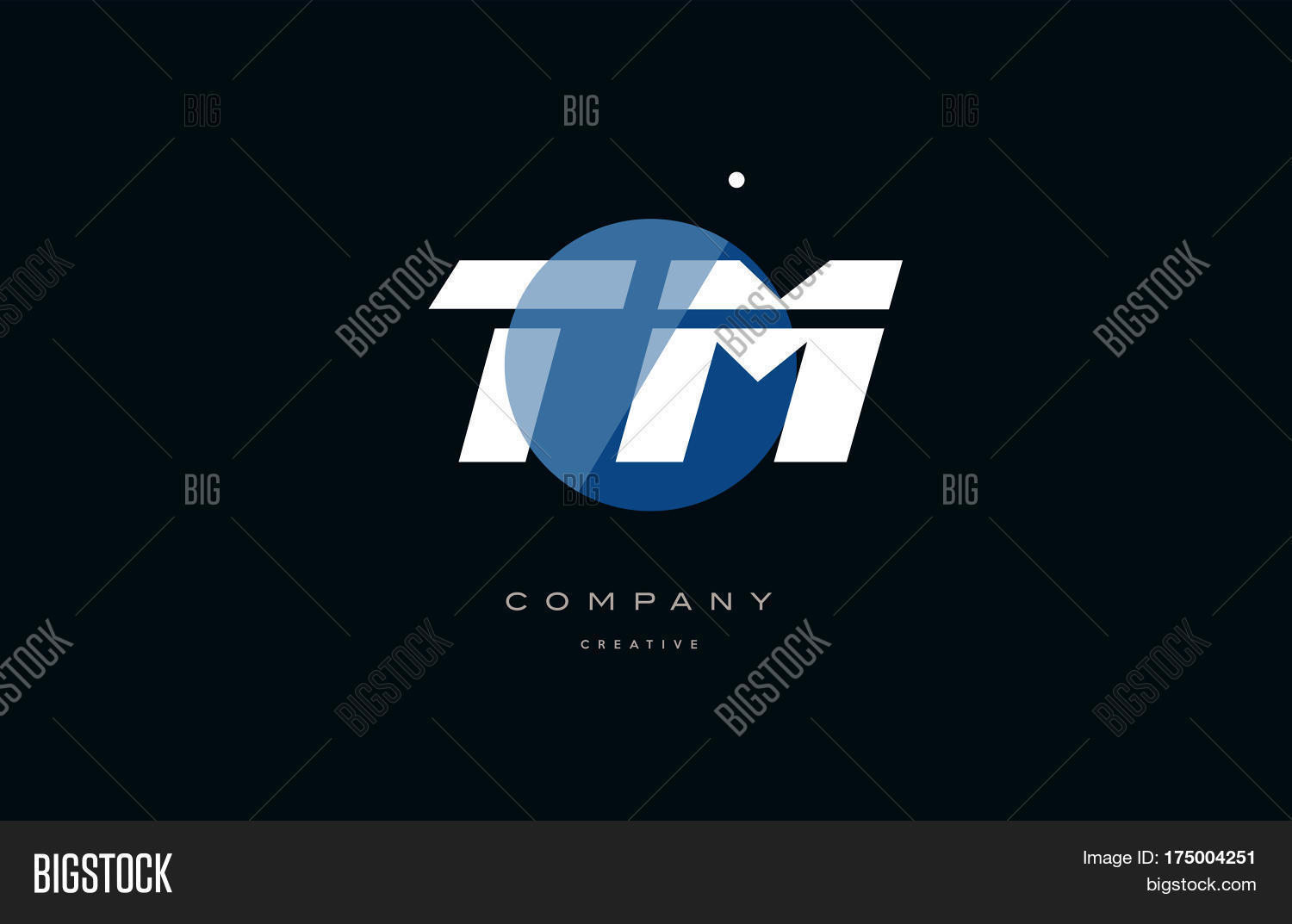 Tm T M Blue White Vector & Photo (Free Trial) | Bigstock