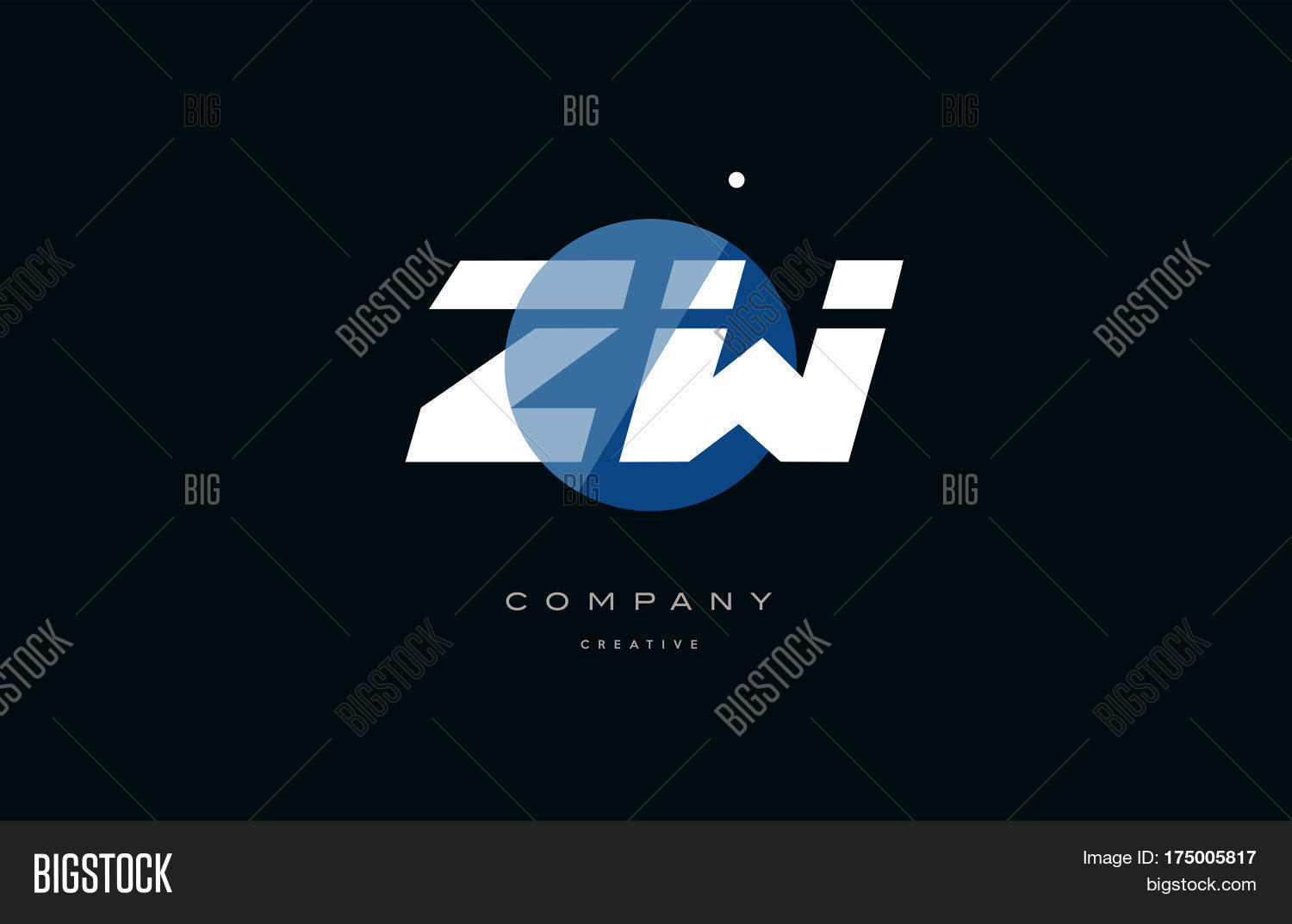Zw Z W Blue White Vector & Photo (Free Trial) | Bigstock
