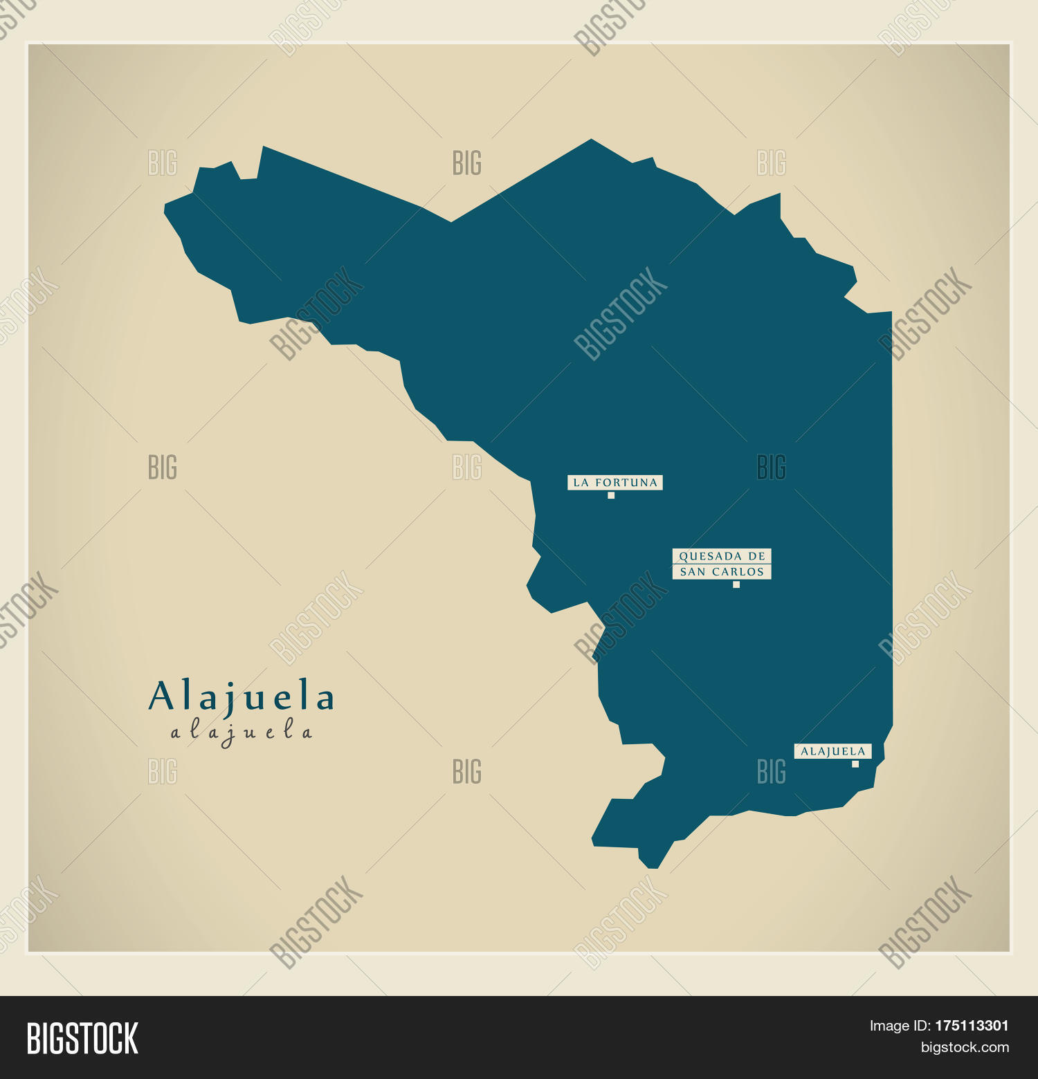 Modern Map - Alajuela Image & Photo (Free Trial) | Bigstock