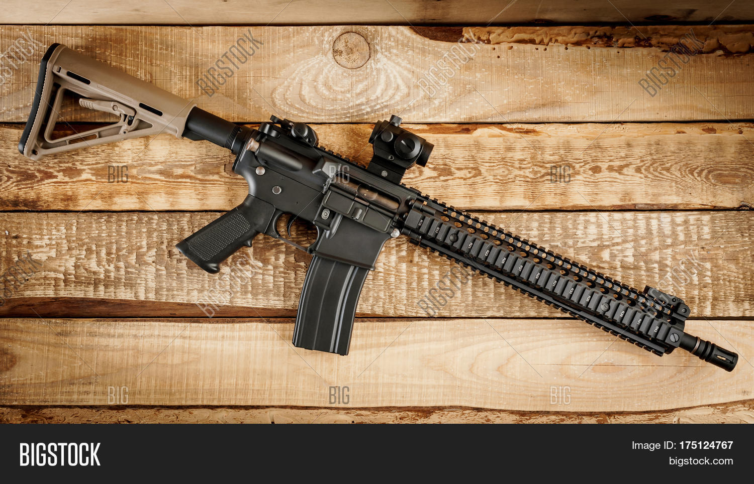 Black Assault Rifle On Image & Photo (Free Trial) | Bigstock