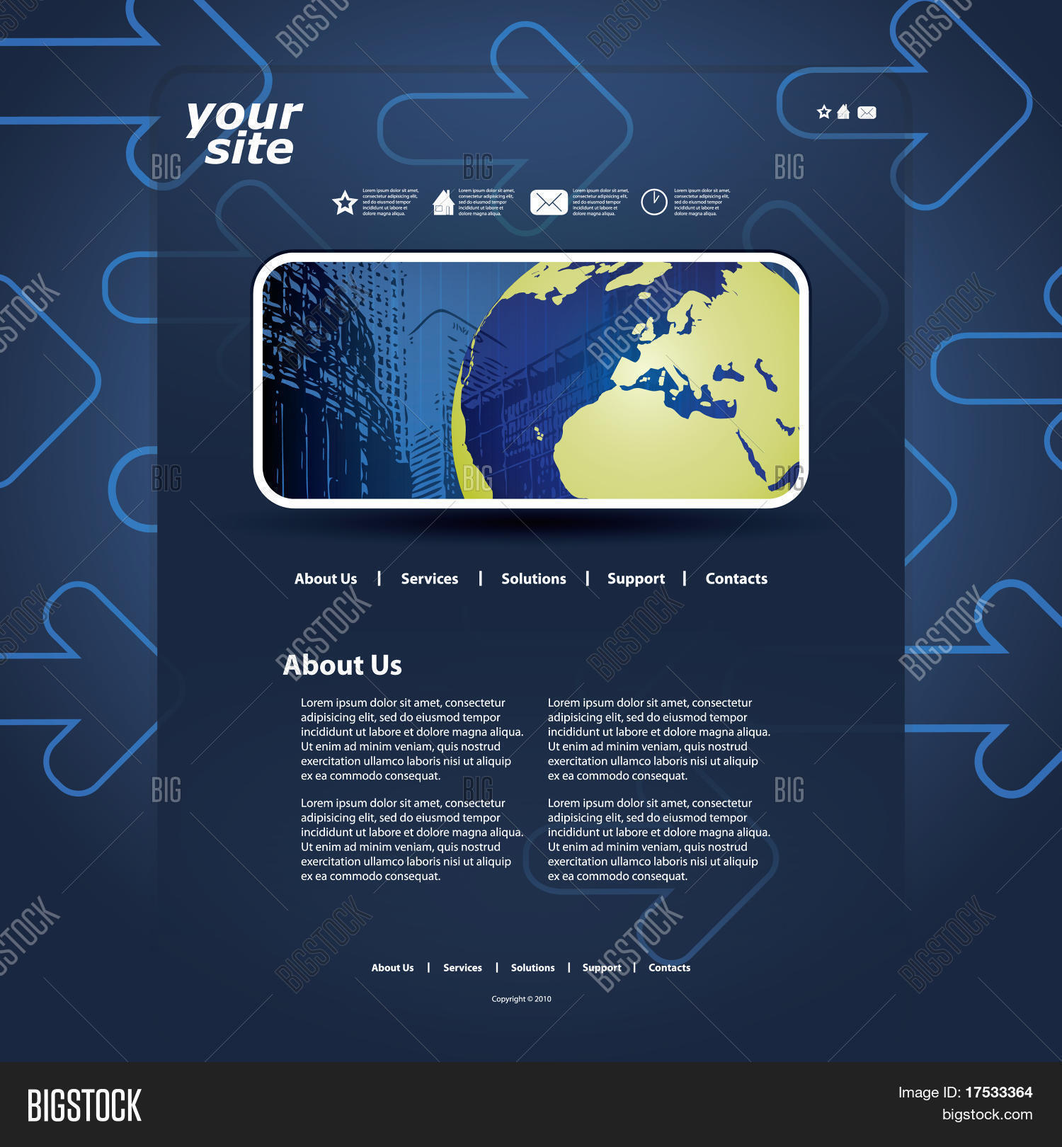 Nice Website Template Vector & Photo (Free Trial) | Bigstock
