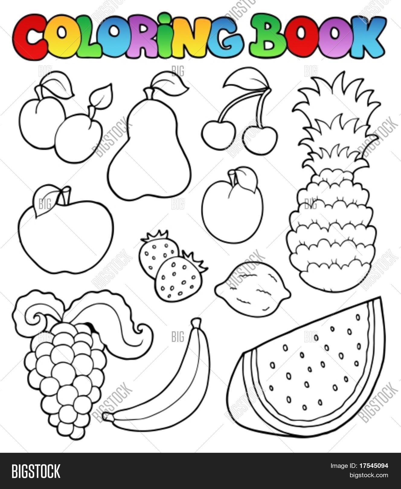 Coloring Book Fruits Vector & Photo (Free Trial) | Bigstock