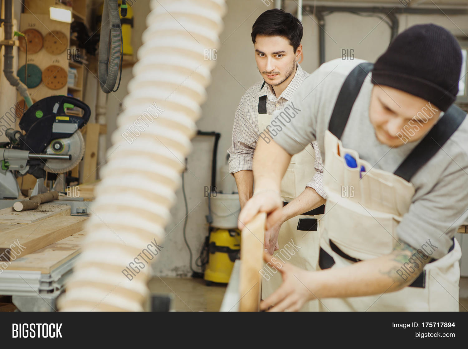 Two Men Holding Timber Image & Photo (Free Trial) | Bigstock