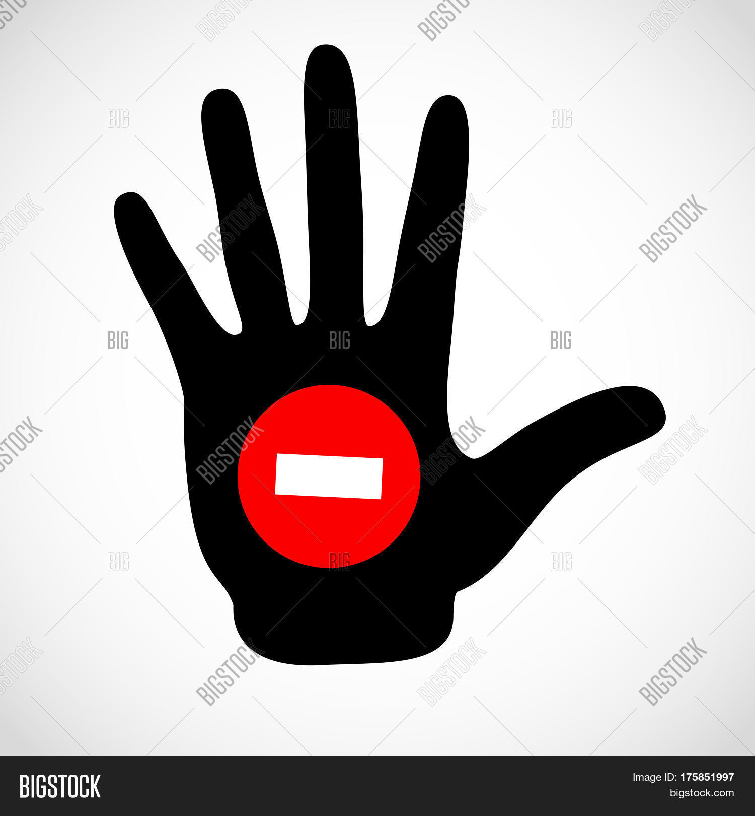 Black Hand Stop Sign Image & Photo (Free Trial) | Bigstock