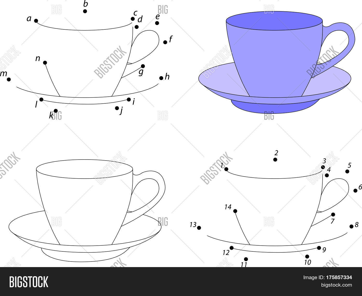 Cartoon Cup. Coloring Vector & Photo (Free Trial) | Bigstock