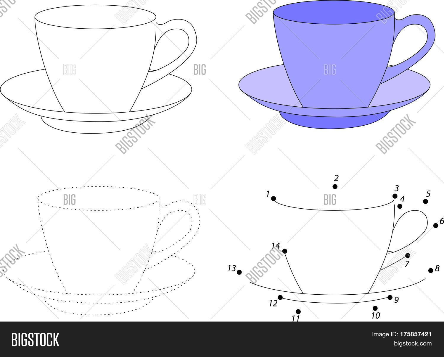Cartoon Cup. Dot Dot Vector & Photo (Free Trial) | Bigstock