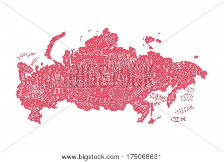 Cartoon Map Russia. Vector & Photo (Free Trial) | Bigstock