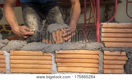 Bricklayer Worker Image & Photo (Free Trial) | Bigstock