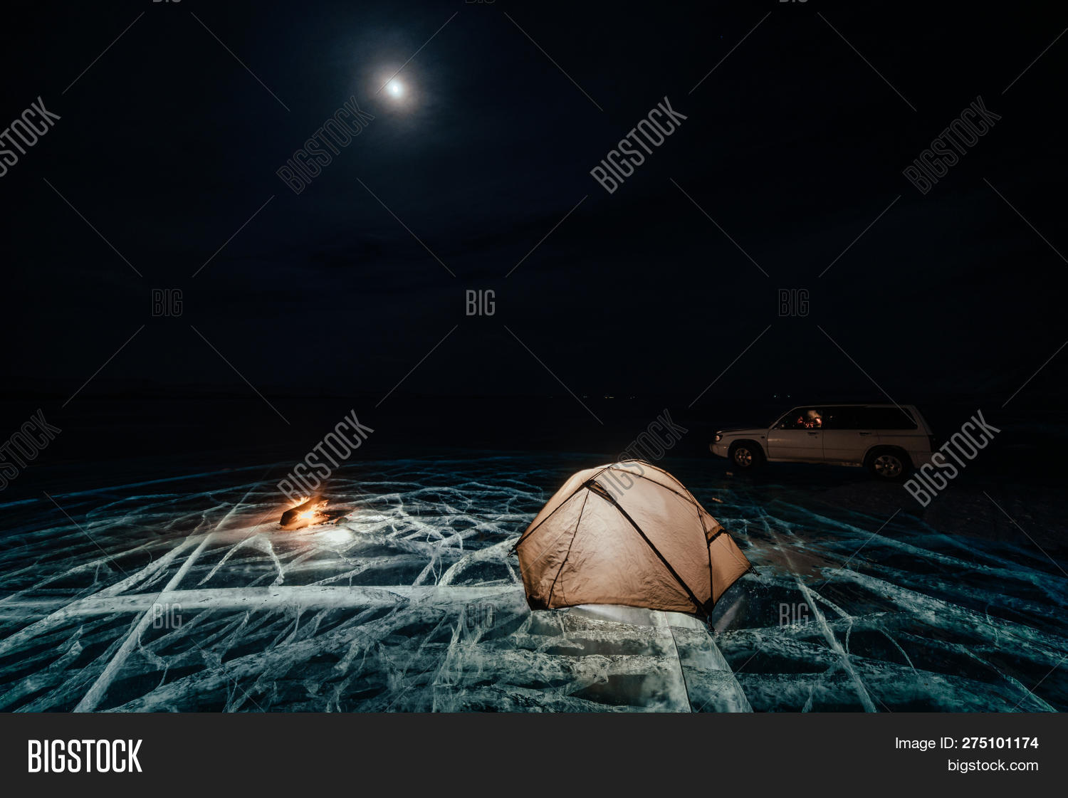 Fire On Ice Night. Image & Photo (Free Trial) | Bigstock