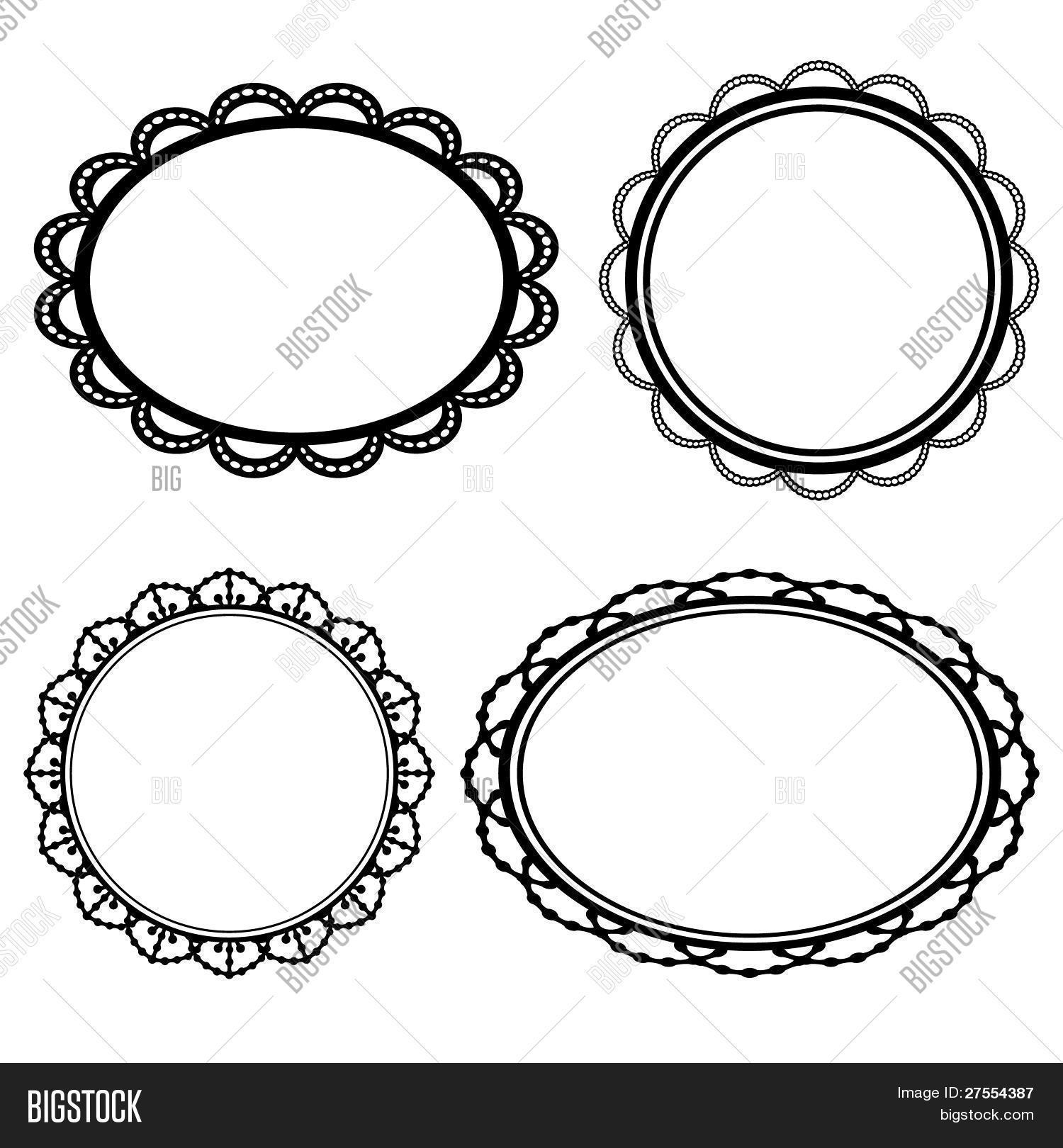 Set Frame Oval Lace Vector & Photo (Free Trial) | Bigstock