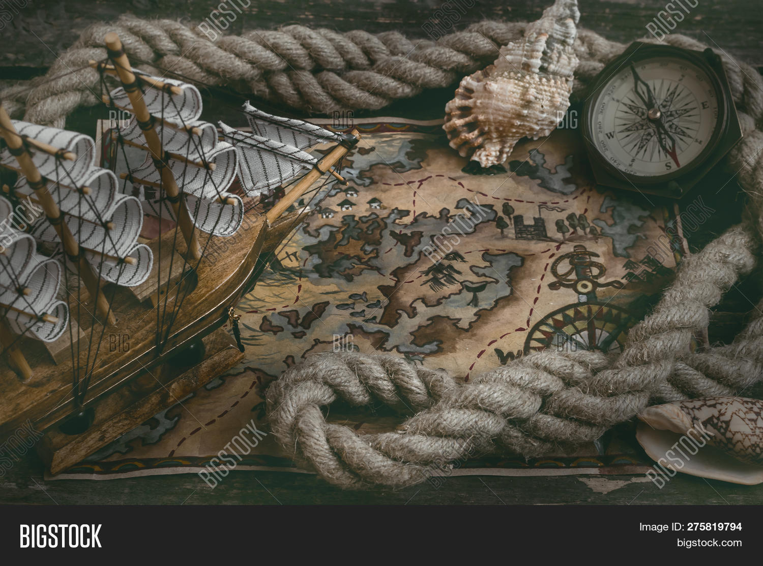 Pirate Map Compass