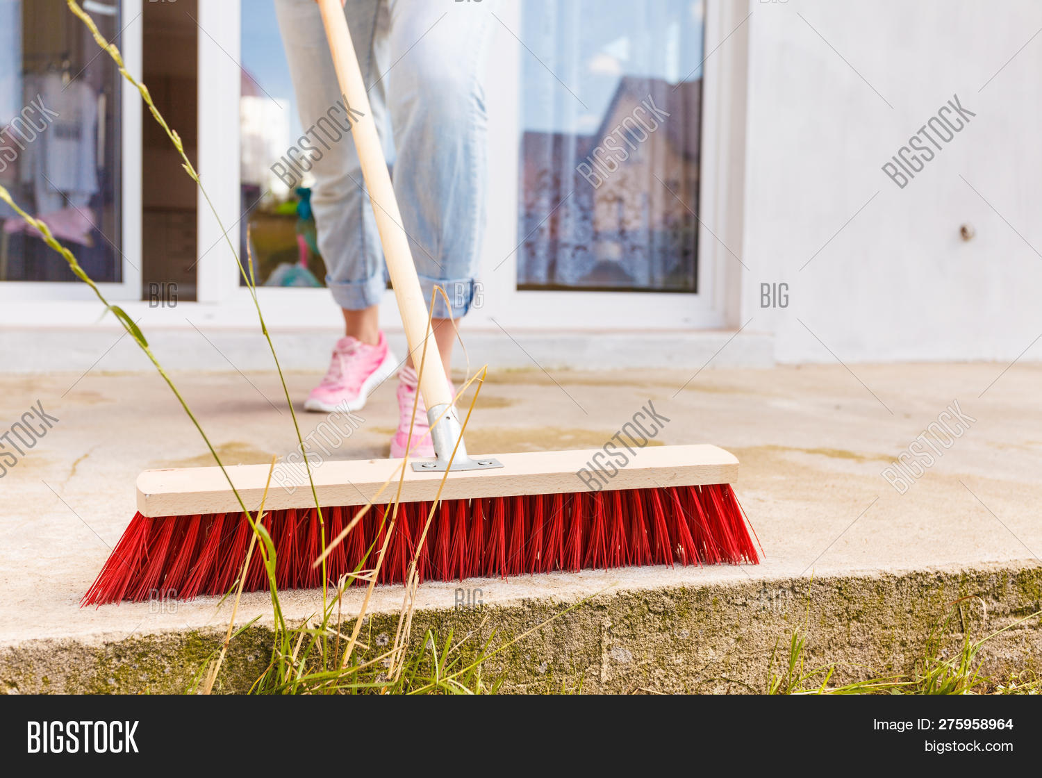 Person Using Big Broom Image & Photo (Free Trial) | Bigstock