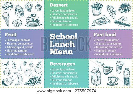 School Lunch Menu. Vector & Photo (Free Trial) | Bigstock