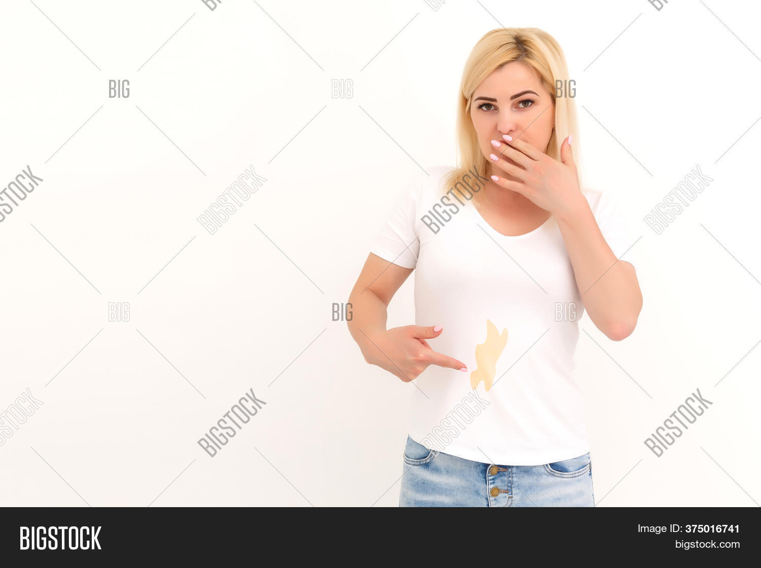 Woman Shows Spot On Image & Photo (Free Trial) | Bigstock