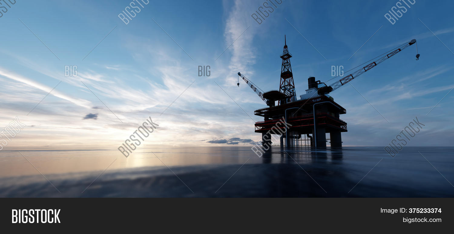 Oil Platform On Ocean Image & Photo (Free Trial) | Bigstock
