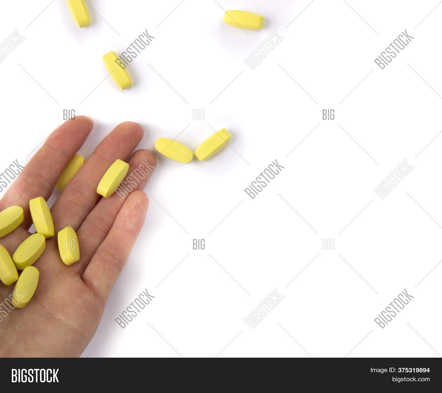 Yellow Pills Hand On Image & Photo (Free Trial) | Bigstock