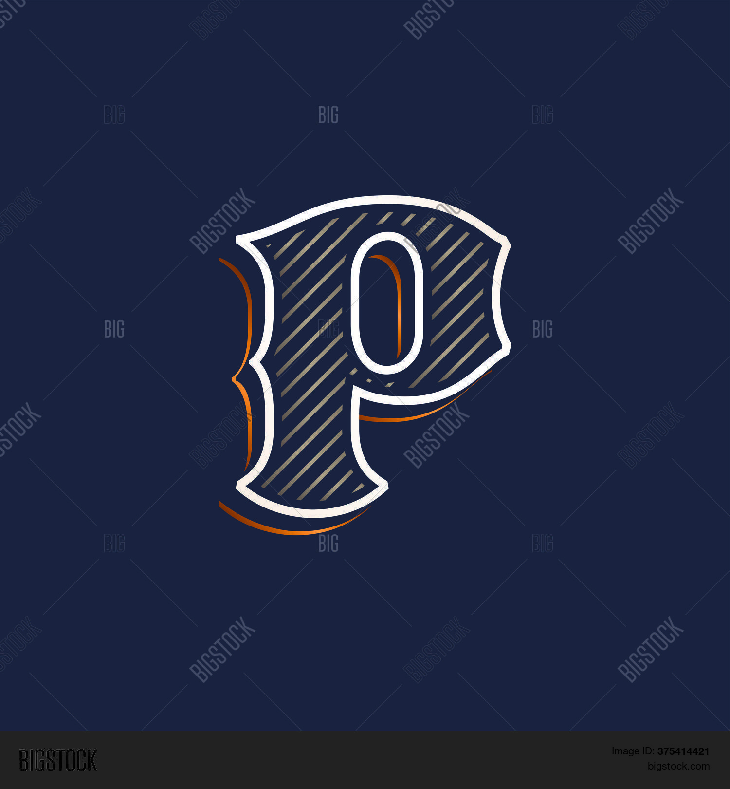Vintage P Letter Logo Vector & Photo (Free Trial) | Bigstock