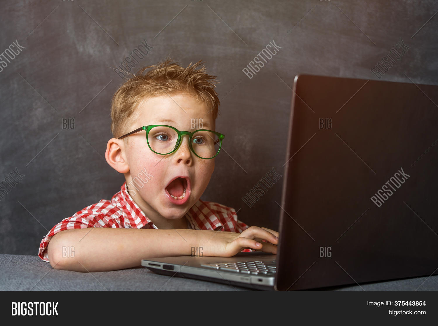 Shocked Kid Laptop. Image & Photo (Free Trial) | Bigstock