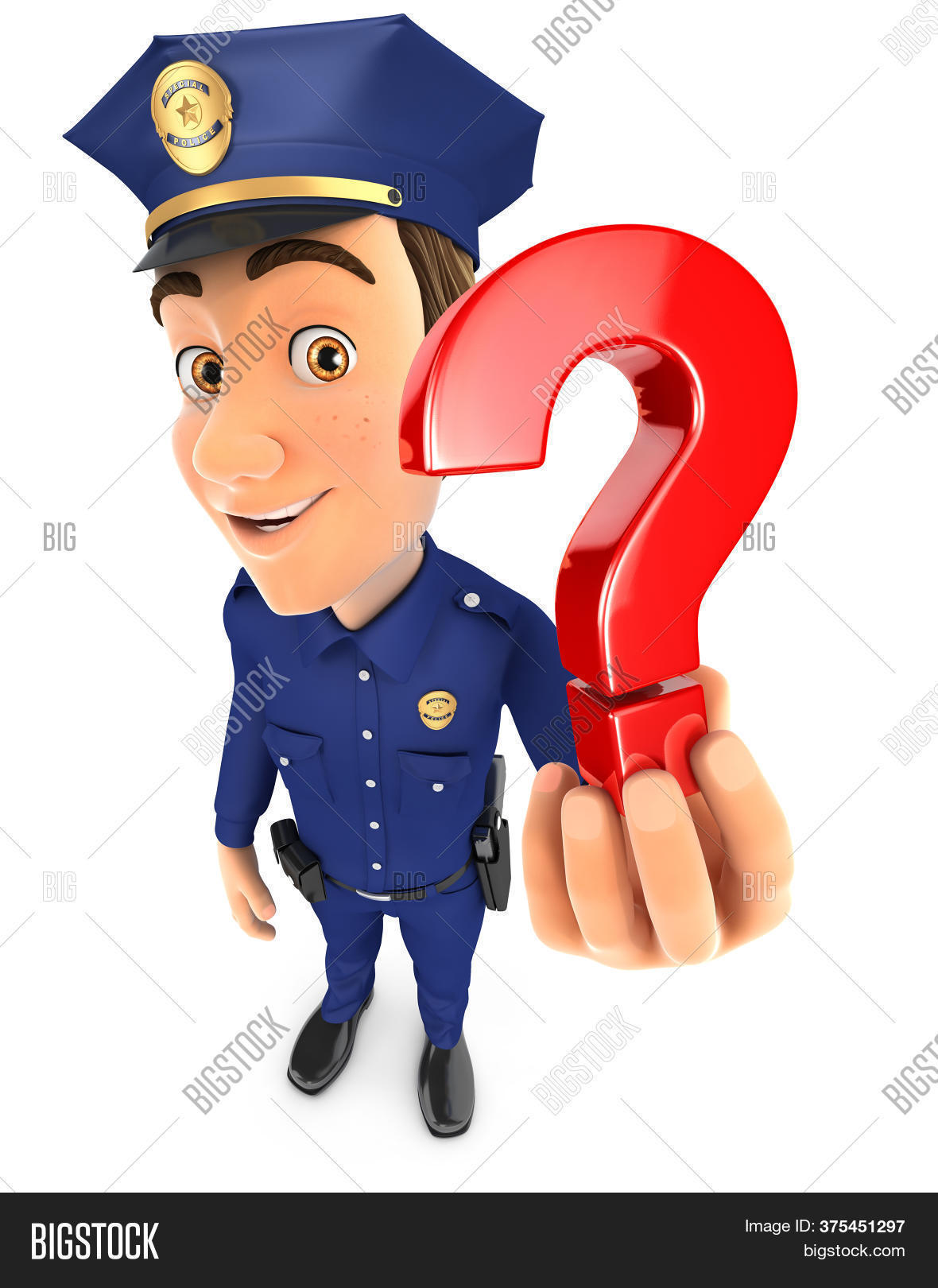 3d Policeman Holding Image & Photo (Free Trial) | Bigstock