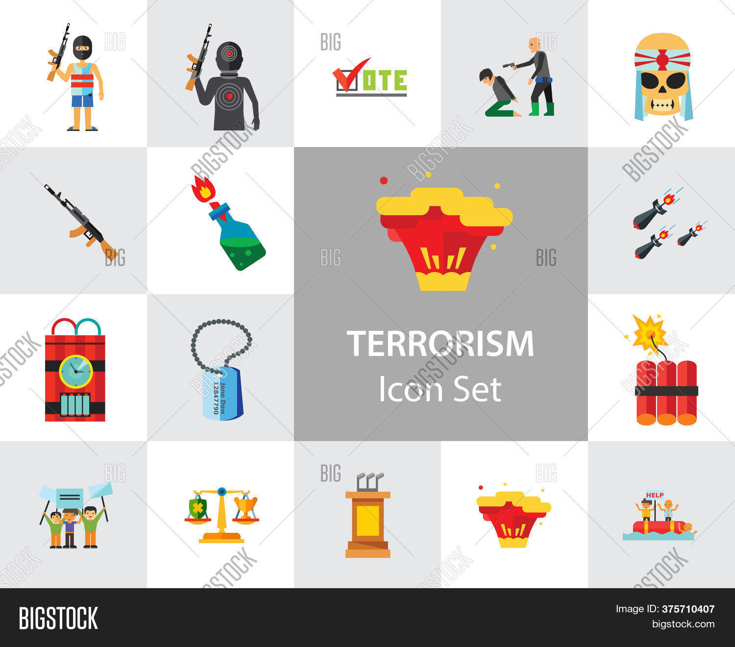 Terrorism Icon Set. Image & Photo (Free Trial) | Bigstock